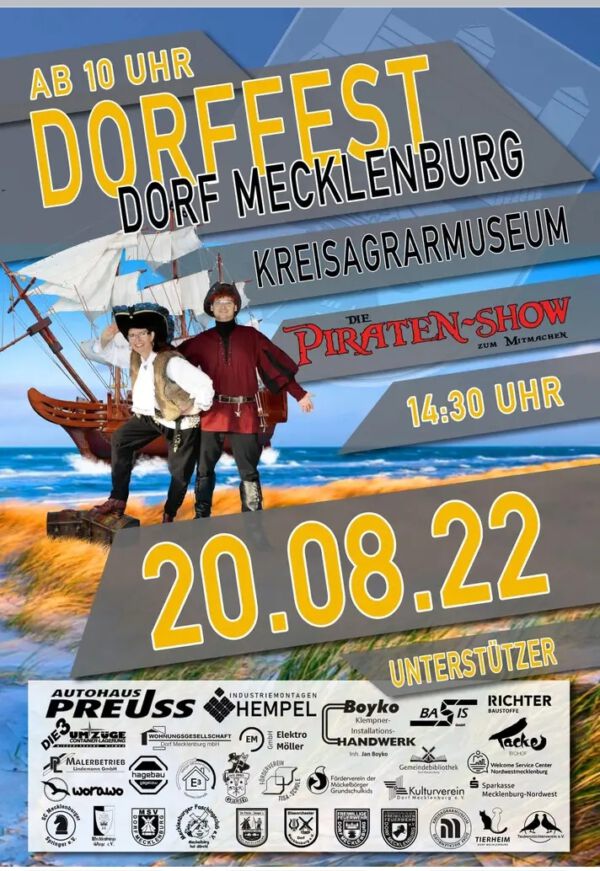 Dorffest 20.August 2022 - Kreisagrarmuseum Dorf Mecklenburg